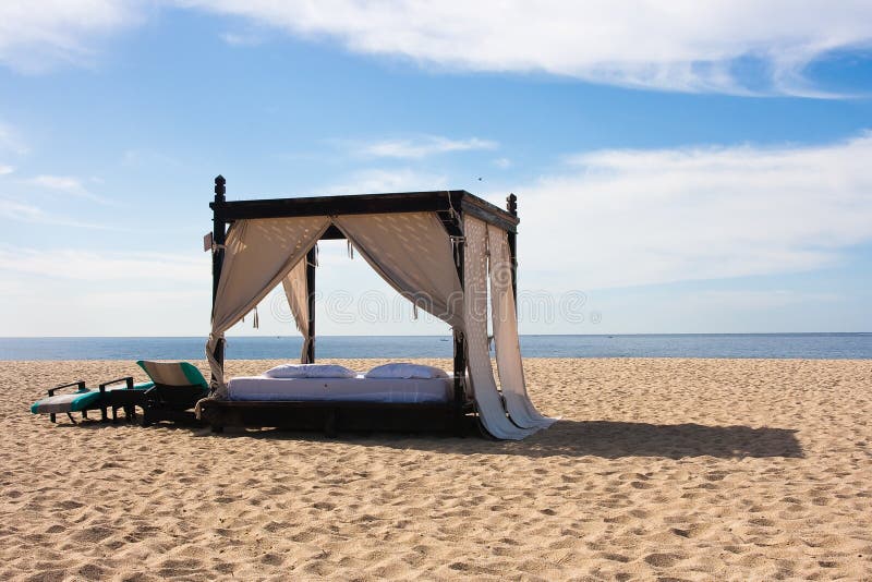 Luxury Beach Bed stock photo. Image of objects, north - 31948638