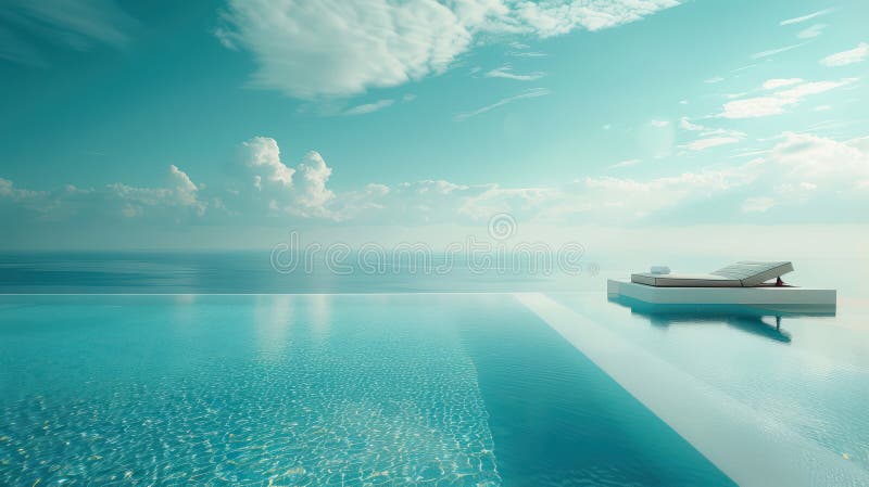 Luxury Beach Resort with Infinity Stock Illustration - Illustration of ...