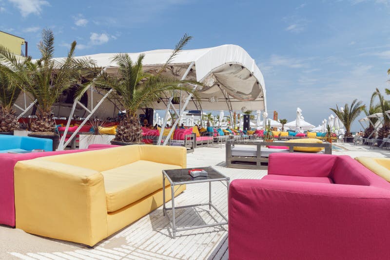 LUXURY BEACH TERRACE stock image. Image of landscape - 43211757