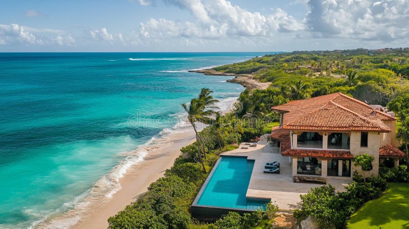 A Luxury Beachfront Villa with an Infinity Pool Overlooking the Ocean ...