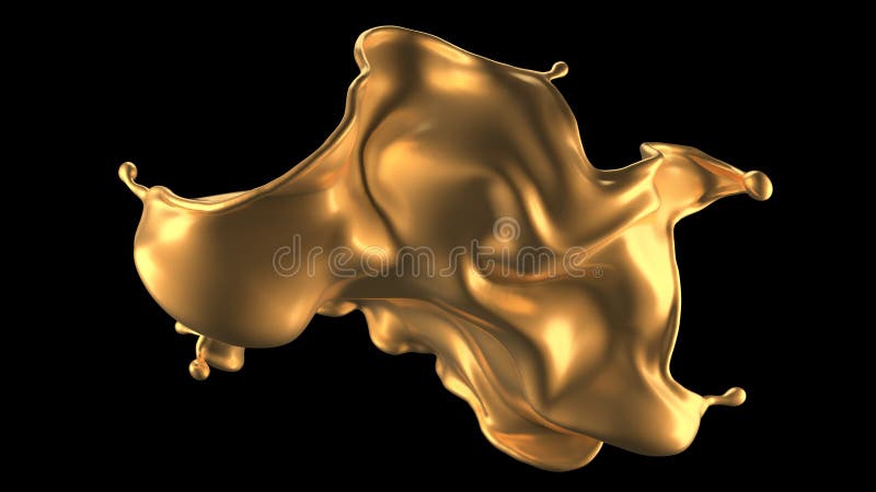 Luxury Beautiful Gold Splash. 3d Illustration, 3d Rendering Stock ...
