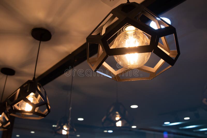 Luxury Beautiful Retro Edison Light Lamp Decor Stock Photo - Image of ...