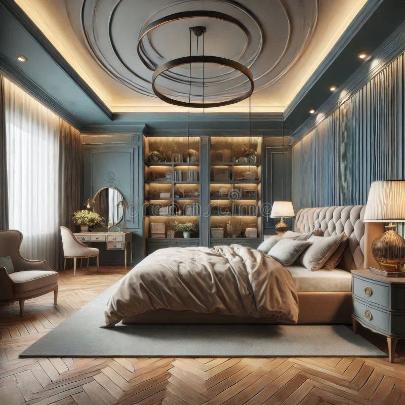 Luxury Bedroom stock image. Image of home, furniture - 357984375