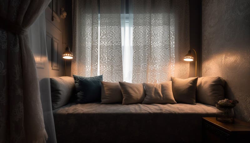 Luxury Bedroom with Modern Design and Comfort Generated by AI Stock ...