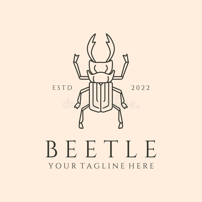 Luxury Beetle Line Art Logo Vector Symbol Illustration Design Stock ...