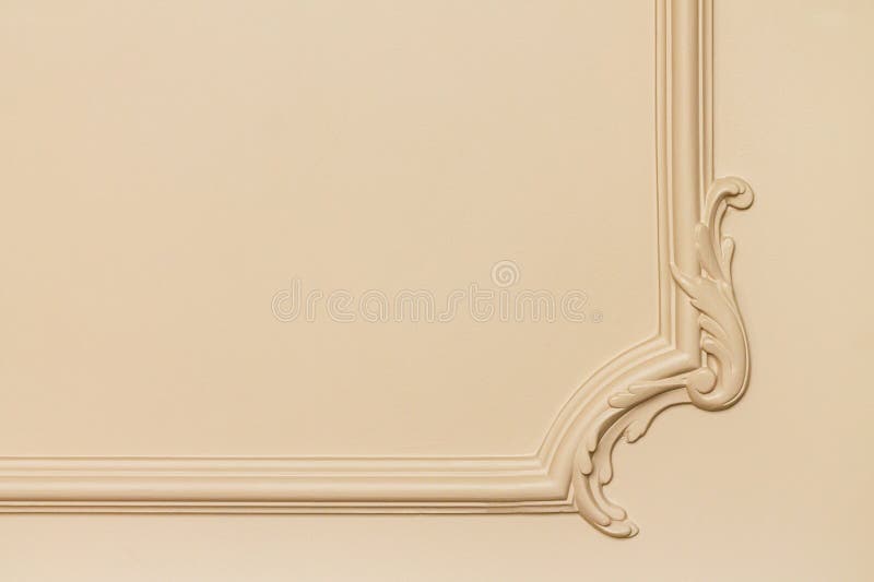 Luxury Beige Wall Design Bas-relief with Stucco Mouldings Classic Style ...