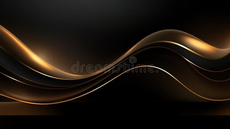 Luxury Black Background with Golden Line Element Stock Illustration ...