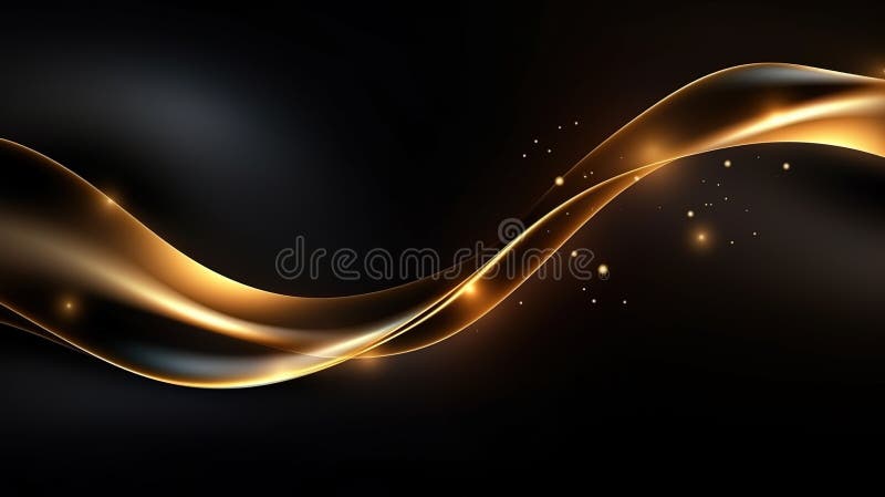 Luxury Black Background with Golden Line Element Stock Illustration ...