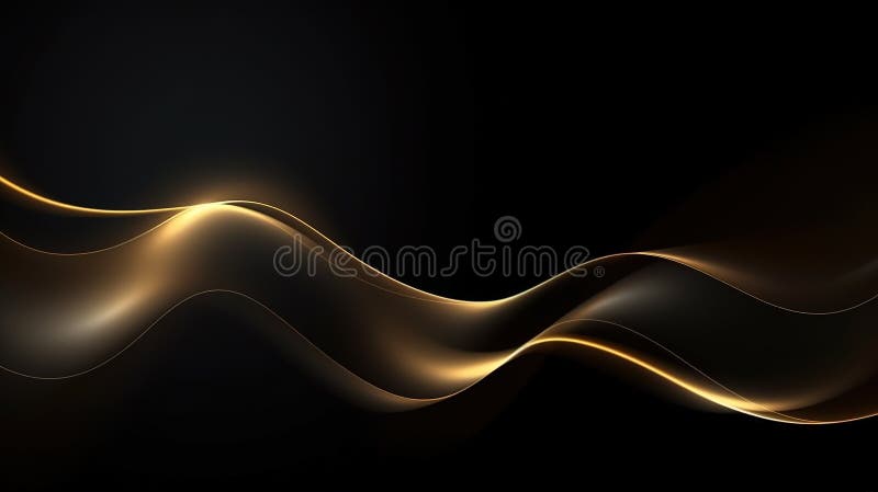 Luxury Black Background with Golden Line Element Stock Illustration ...