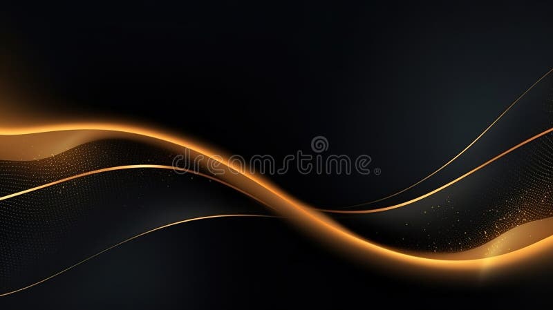 Luxury Black Background with Golden Line Element Stock Illustration ...