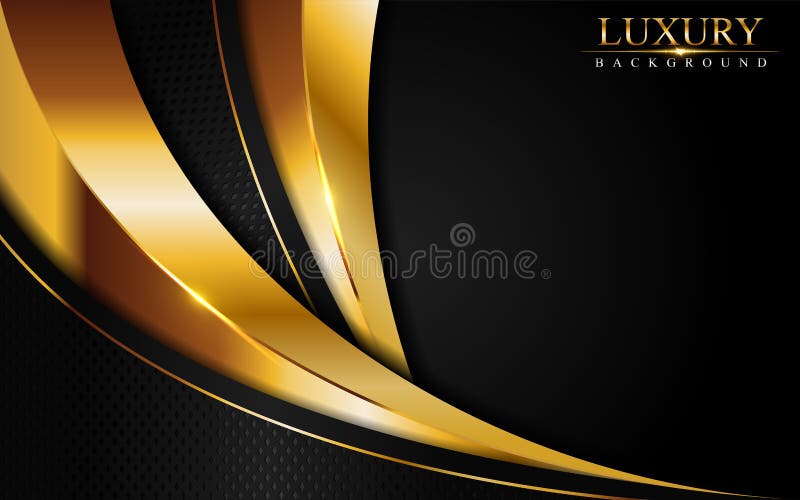 Luxury Black Background and Golden Lines Combination Stock Vector ...