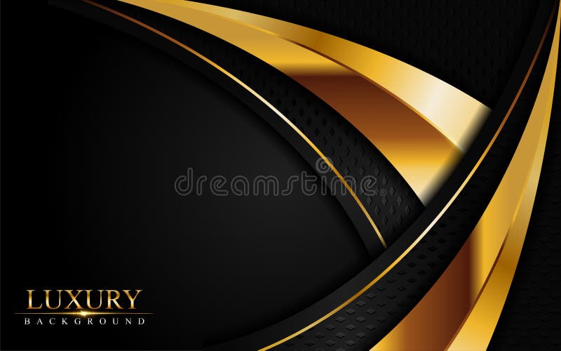 Luxury Black Background and Golden Lines Combination Stock Vector ...
