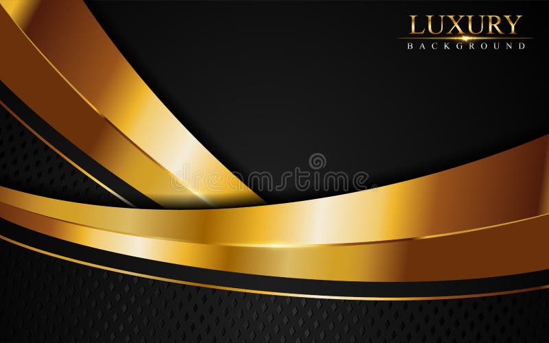 Luxury Black Background and Golden Lines Combination Stock Vector ...