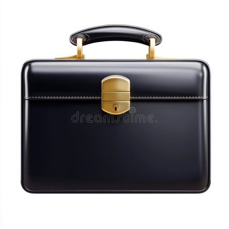 Luxury Black Briefcase with Gold Details Stock Illustration ...