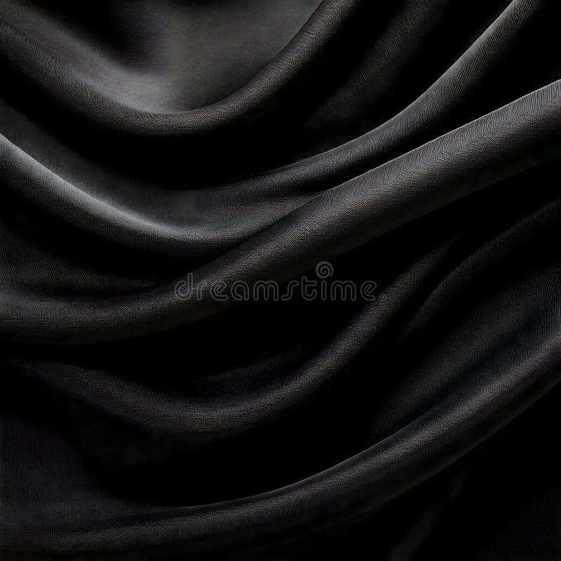 Luxury Black Fabric Texture with Flowing Wave Design. 4K Abstract ...