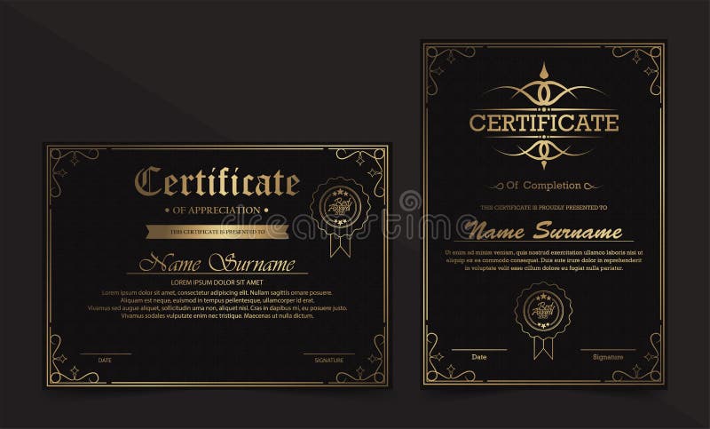 Luxury Black and Gold Certificate with Gold Frame Color Stock Vector ... Luxury Black and Gold Certificate with Gold Frame Color Stock Vector ...