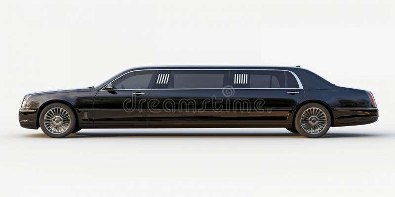 Luxury Black Limousine Side View Stock Photo - Image of isolated ...