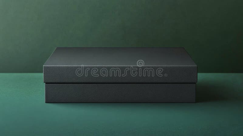 Luxury Black Rectangular Box Mockup on Deep Green Artistic Background ...
