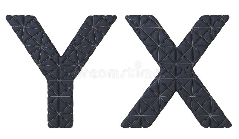 Luxury Black Stitched Leather Font X Y Letters Stock Illustration ...