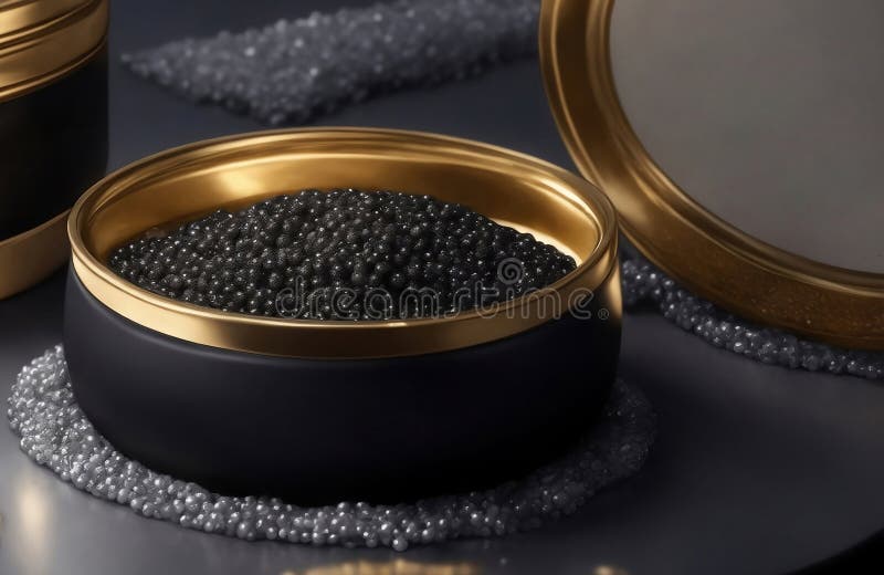 Luxury Black Sturgeon Caviar, Generative AI Illustration Stock ...