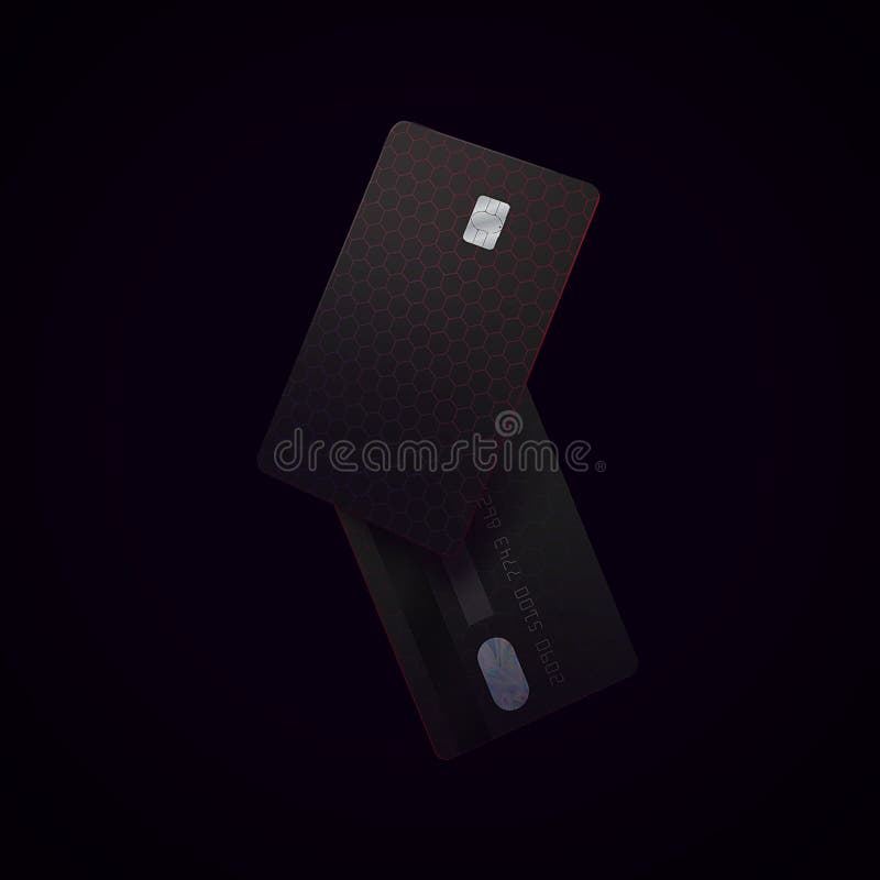Luxury Black Vertical Digital Credit Card Stock Illustration ...