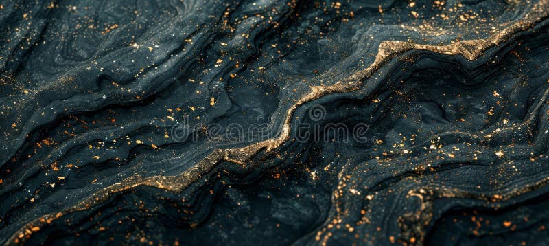 Luxury Blue Gold Mineral Texture with Rainbow Stone Water Effect, Ink ...