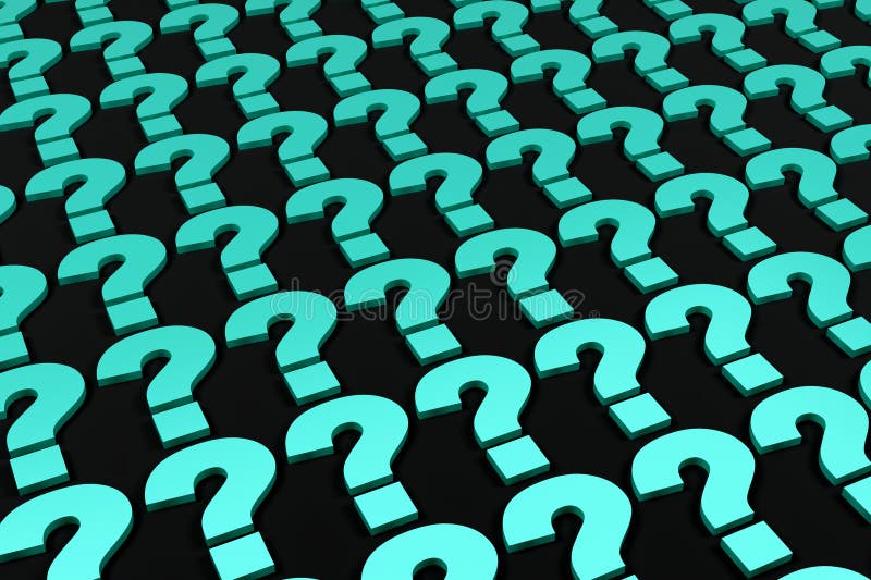 Luxury Blue Inscription Question Mark on Black Podium, Soft Light ...