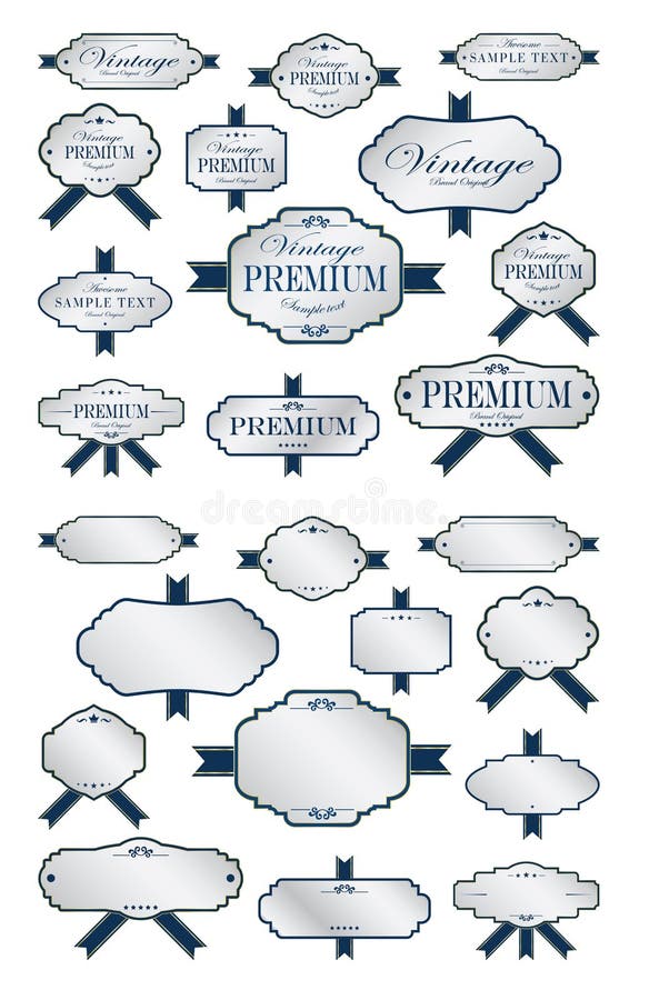 Luxury Blue Labels and Blank Labels Template Stock Vector ...