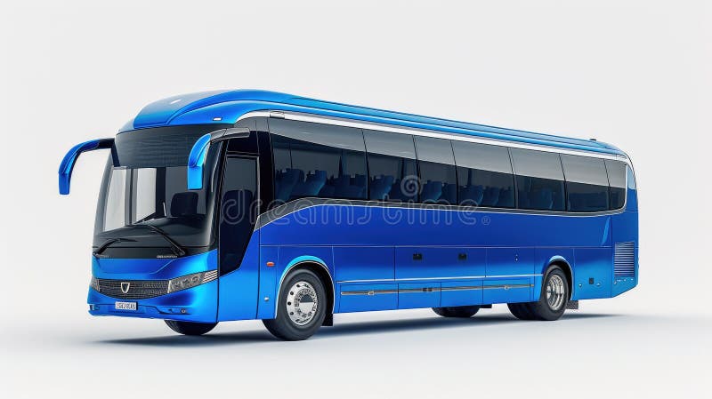 Luxury Blue Travel Bus Concept. Stock Illustration - Illustration of ...