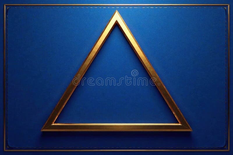 Luxury Blue Triangle Template with Golden Border, Template, Blue ...