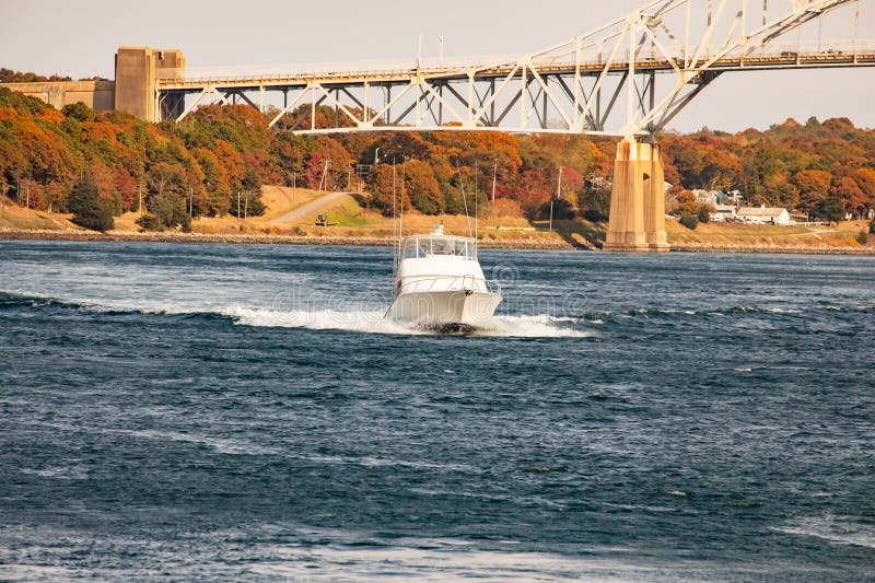 Luxury Boat Going through Cape Cod Canal Editorial Photo - Image of ...