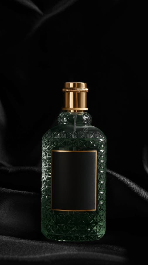 Luxury Bottle of Perfume on Black Silk Stock Photo - Image of black ...
