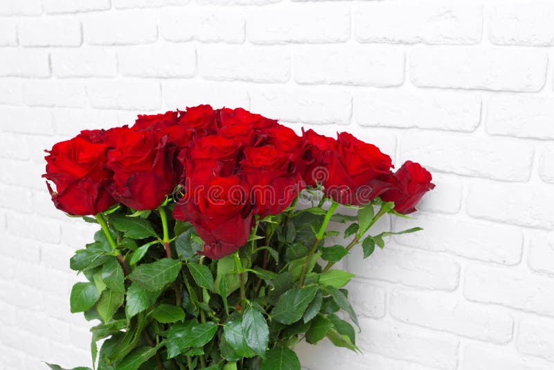 Luxury Bouquet Made of Red Roses. Creative Photo. Stock Image - Image ...