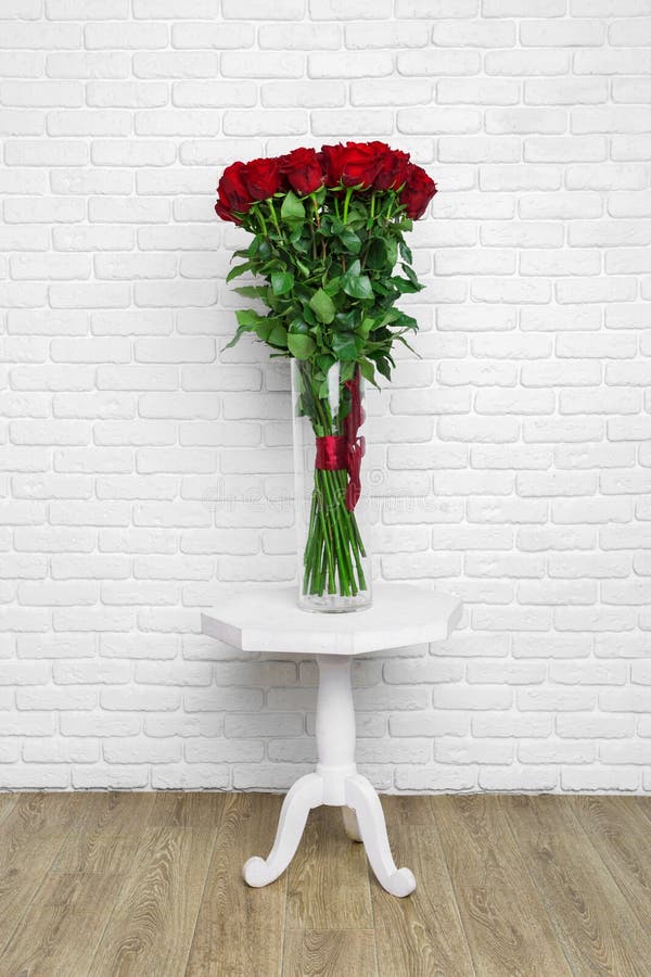 Luxury Bouquet Made of Red Roses. Creative Photo. Stock Image - Image ...