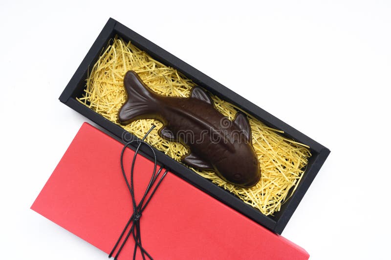 Luxury Box with Chocolate Fish, Chocolate Product. Stock Image - Image ...
