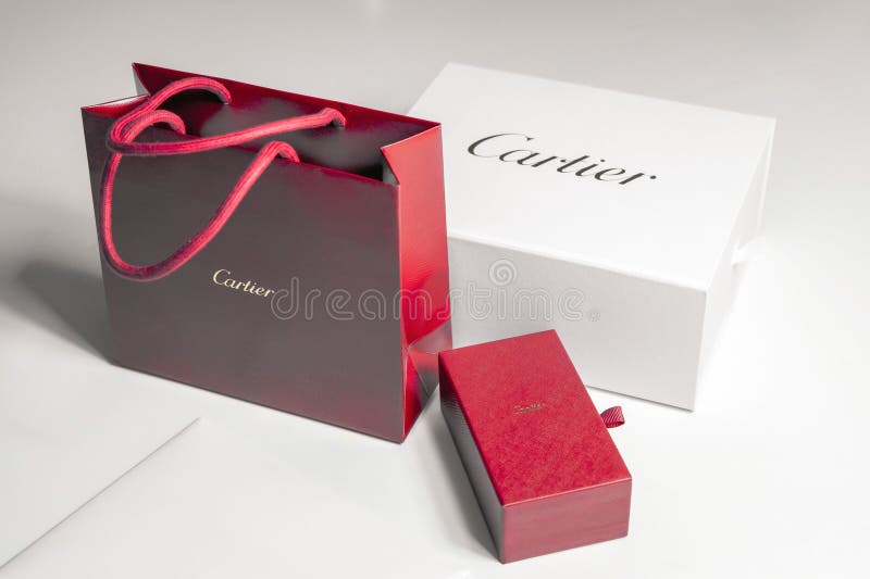 Luxury Brand Cartier Gift Packaging with Logo Editorial Stock Image ...