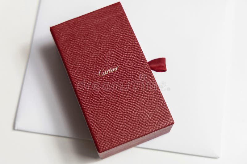 Luxury Brand Cartier Gift Packaging with Logo Editorial Stock Photo ...
