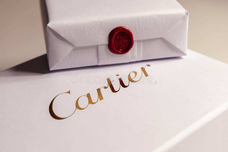Luxury Brand Cartier Gift Packaging with Logo Editorial Stock Image ...