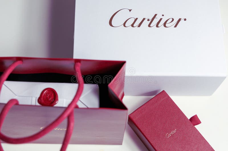 Luxury Brand Cartier Gift Packaging with Logo Editorial Stock Image ...
