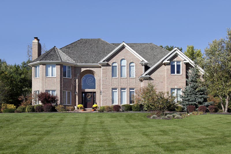 House stock photo. Image of trees, garage, house, roof - 2375396