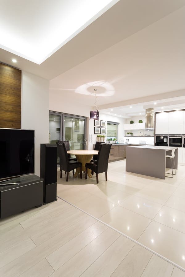 Luxury bright interior stock photo. Image of living, spacious - 51681380