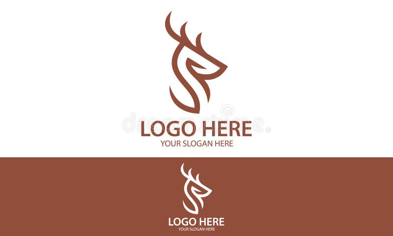 Luxury Brown Color Jump Deer Logo Design Stock Vector - Illustration of ...