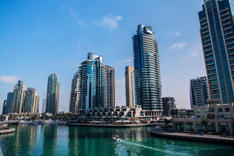 Luxury Building Skyscraper and Yachts Port Editorial Image - Image of ...