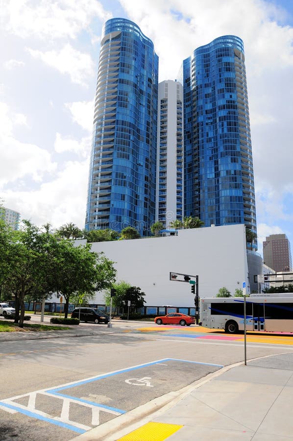 Luxury Building, South Florida Stock Photo - Image of outdoors, blue ...
