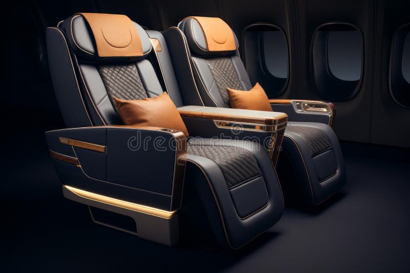 Luxury Business Class Airplane Cabin Interior Stock Image Image Of Generated Airplane 318047227