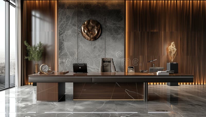 Luxury Business Office Desk. Premium Workplace Stock Illustration ...