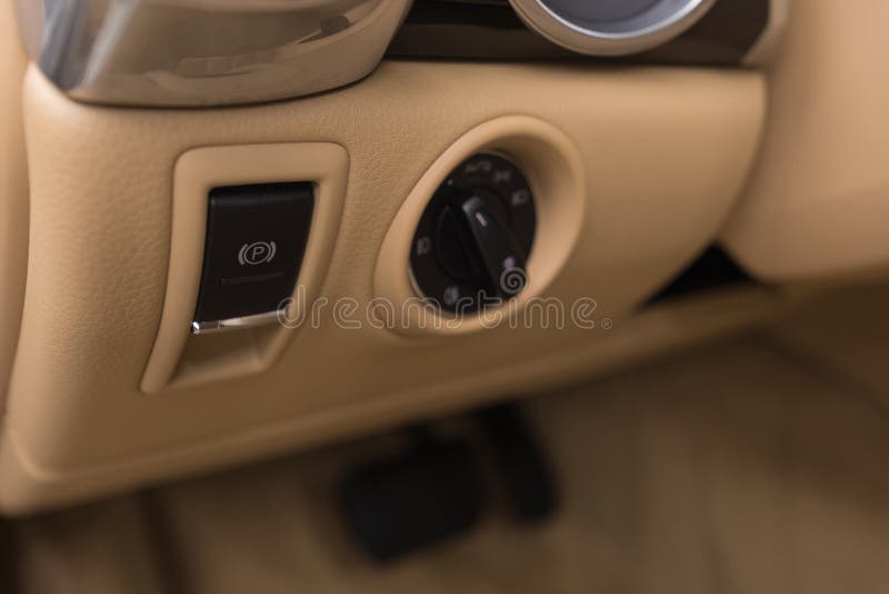 Car Control Panel with Parking Button. Stock Image - Image of equipment ...