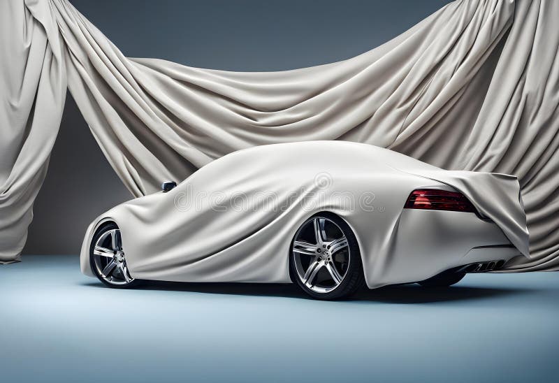Luxury Car Covered with Cloth Stock Illustration - Illustration of ...