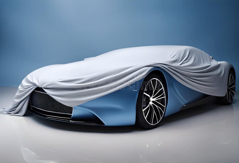 Luxury Car Covered with Cloth Stock Illustration - Illustration of ...
