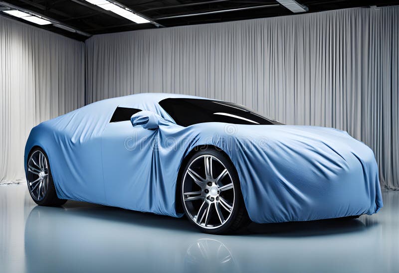 Luxury Car Covered with Cloth Stock Illustration - Illustration of ...